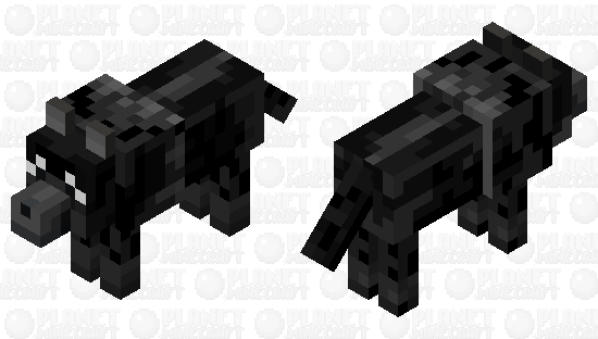 Black wolf (tamed) Minecraft Mob Skin