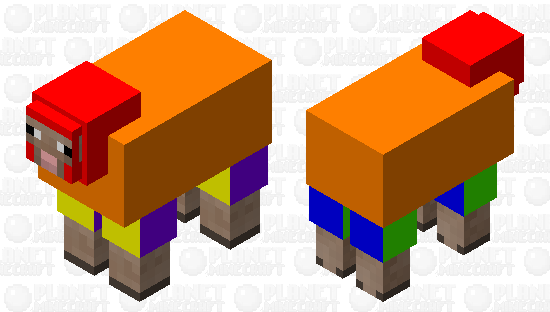crazy rainbow sheep Minecraft Mob Skin