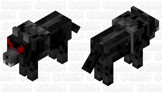 Black wolf (aggressive) Minecraft Mob Skin