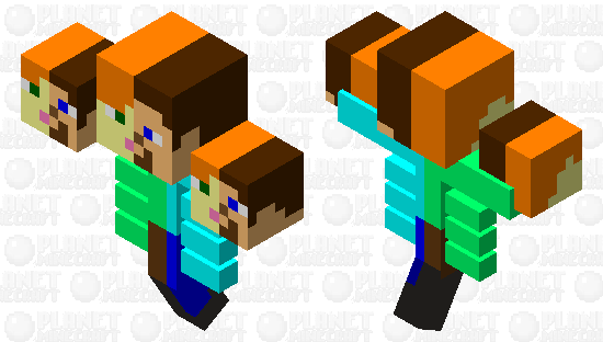 half-Steve, half-Alex wither Minecraft Mob Skin