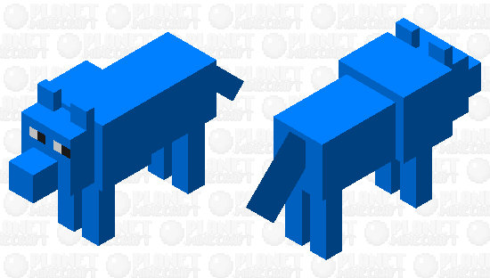 Blue Dog Minecraft Mob Skin