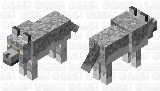 grey dog Minecraft Mob Skin