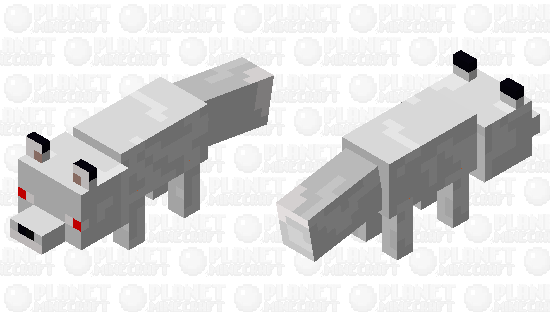 Silver cyborg fox Minecraft Mob Skin