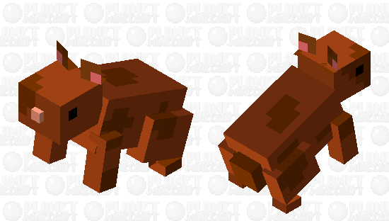 Brown Guinea pig Minecraft Mob Skin