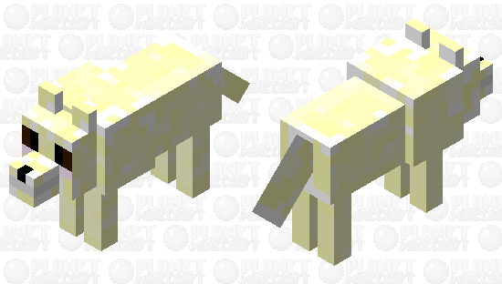 -White German Shepherd wolf dog- Minecraft Mob Skin
