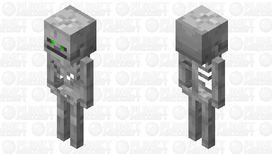 Skeleton with green eyes Minecraft Mob Skin