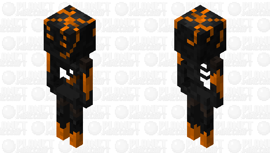 Red Lava Skeleton Minecraft Mob Skin