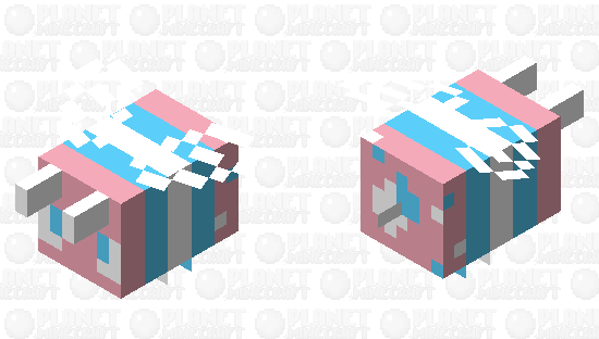 Trans Bee (Angry with Nectar!) Minecraft Mob Skin