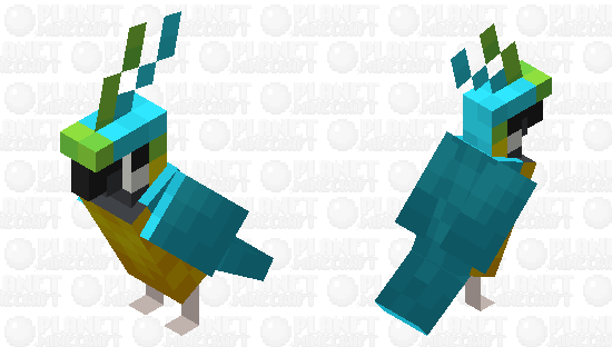 Blue-and-Yellow Macaw Minecraft Mob Skin