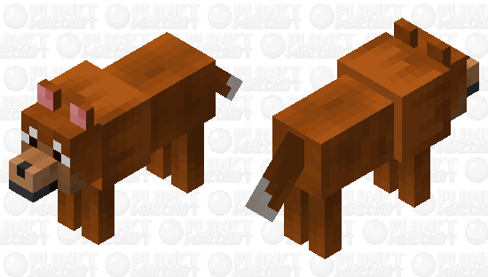 Brown Wolf with white tailtip Minecraft Mob Skin