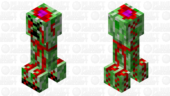 Half Dead Creeper Minecraft Mob Skin