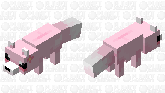 pink fox Minecraft Mob Skin