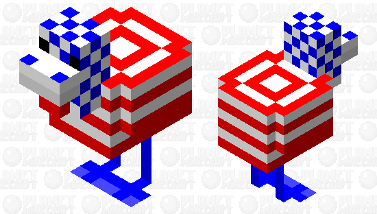 Red, White, And Blue Chicken Minecraft Mob Skin