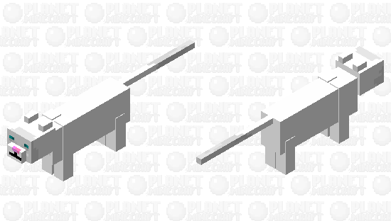 White Cat with grey face Minecraft Mob Skin