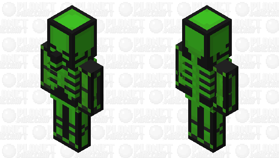 Spooky Scary Green Skeleton Minecraft Mob Skin