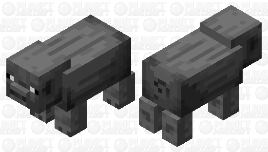 Dark Grey Pig Minecraft Mob Skin