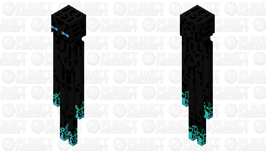 Blue enderman With Blue teleportation particles Minecraft Mob Skin