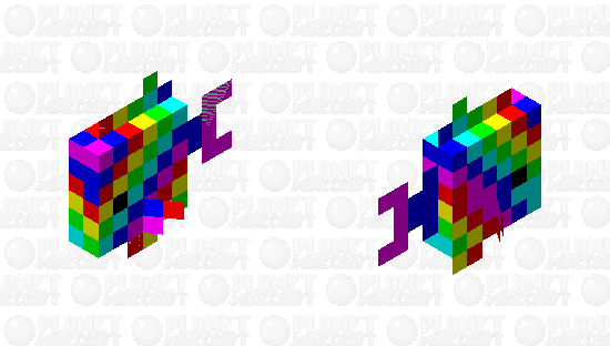 Large Rainbow Tropical Fish Minecraft Mob Skin