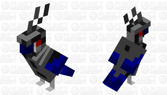 Robot Parrot Dark Blue Minecraft Mob Skin