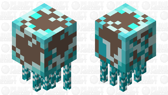 Wisp flying up: from soul valley/ light blue/better eyes Minecraft Mob Skin