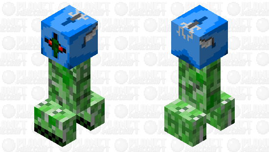 Blue steel helmet creeper Minecraft Mob Skin