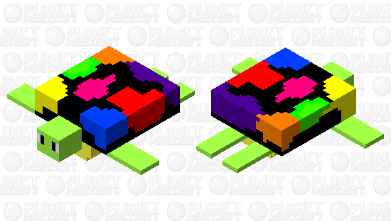 rainbow piant turtle Minecraft Mob Skin