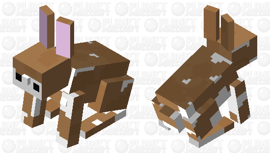 Cute MultiColor Bunny Minecraft Mob Skin