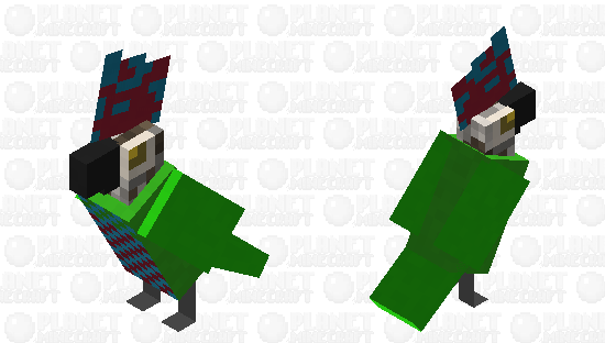 Red fan parrot Minecraft Mob Skin