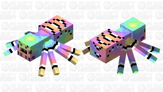 Rainbow spider Minecraft Mob Skin