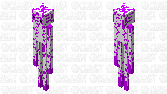 Purple and White Enderman Minecraft Mob Skin