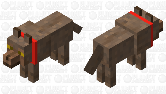 Brown wolf tamed Minecraft Mob Skin