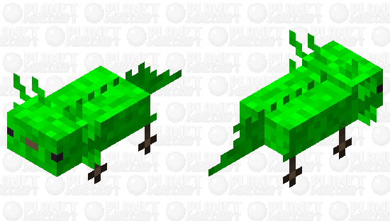 Green Axolotl Minecraft Mob Skin