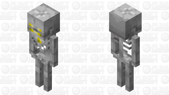Yellow Spell Skeleton Minecraft Mob Skin