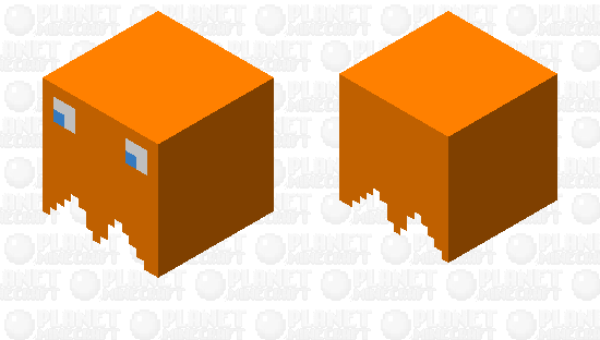 Orange Pac-Man Ghost Minecraft Mob Skin
