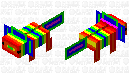 axolotl (rainbow edition) Minecraft Mob Skin