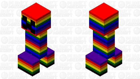 Rainbow creeper Minecraft Mob Skin