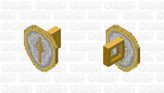 Gold and Silver Cross Shield Minecraft Mob Skin