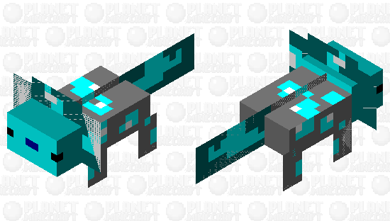 diamond axolotl Minecraft Mob Skin