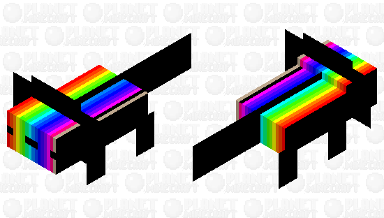 Rainbow axalotle Minecraft Mob Skin