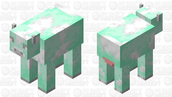 Cyan Cow Minecraft Mob Skin