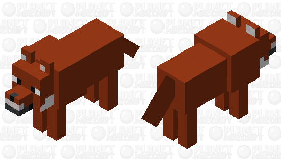 the highly endangered red wolf Minecraft Mob Skin