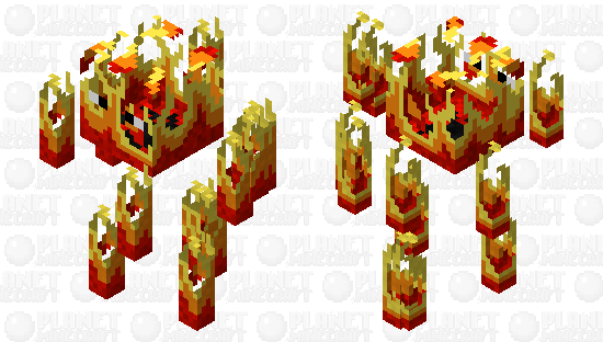Minecraft texture pack - Fire Blaze / Burning Blaze Minecraft Mob Skin