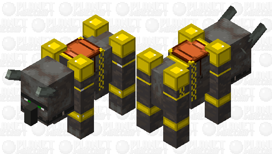 "Player tamed ravager(gold armor) Minecraft Mob Skin