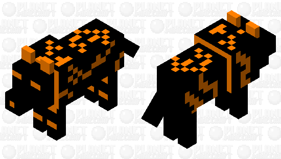 neon fire wolf Minecraft Mob Skin