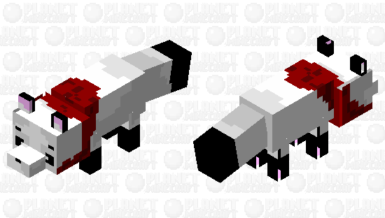 Arctic Fox With Red Scarf Minecraft Mob Skin