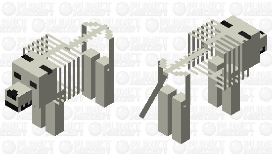 Skeleton wolf 3 Minecraft Mob Skin