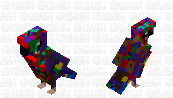 Frida The Rainbow Macaw Minecraft Mob Skin