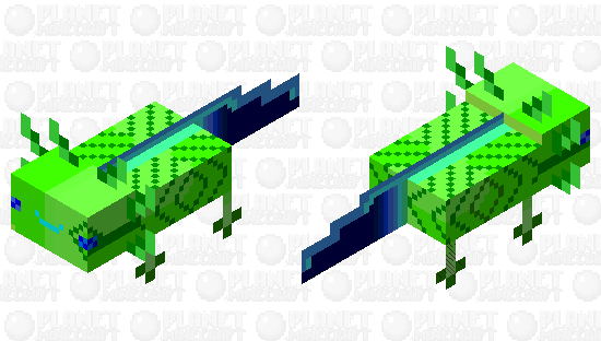 The Green Diamond Axolotl Minecraft Mob Skin