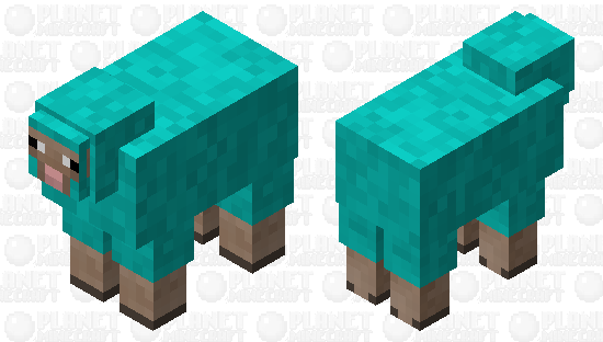 blue cursed sheep Minecraft Mob Skin