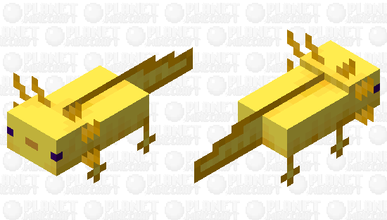Gold axolotl (gold block palette) Minecraft Mob Skin